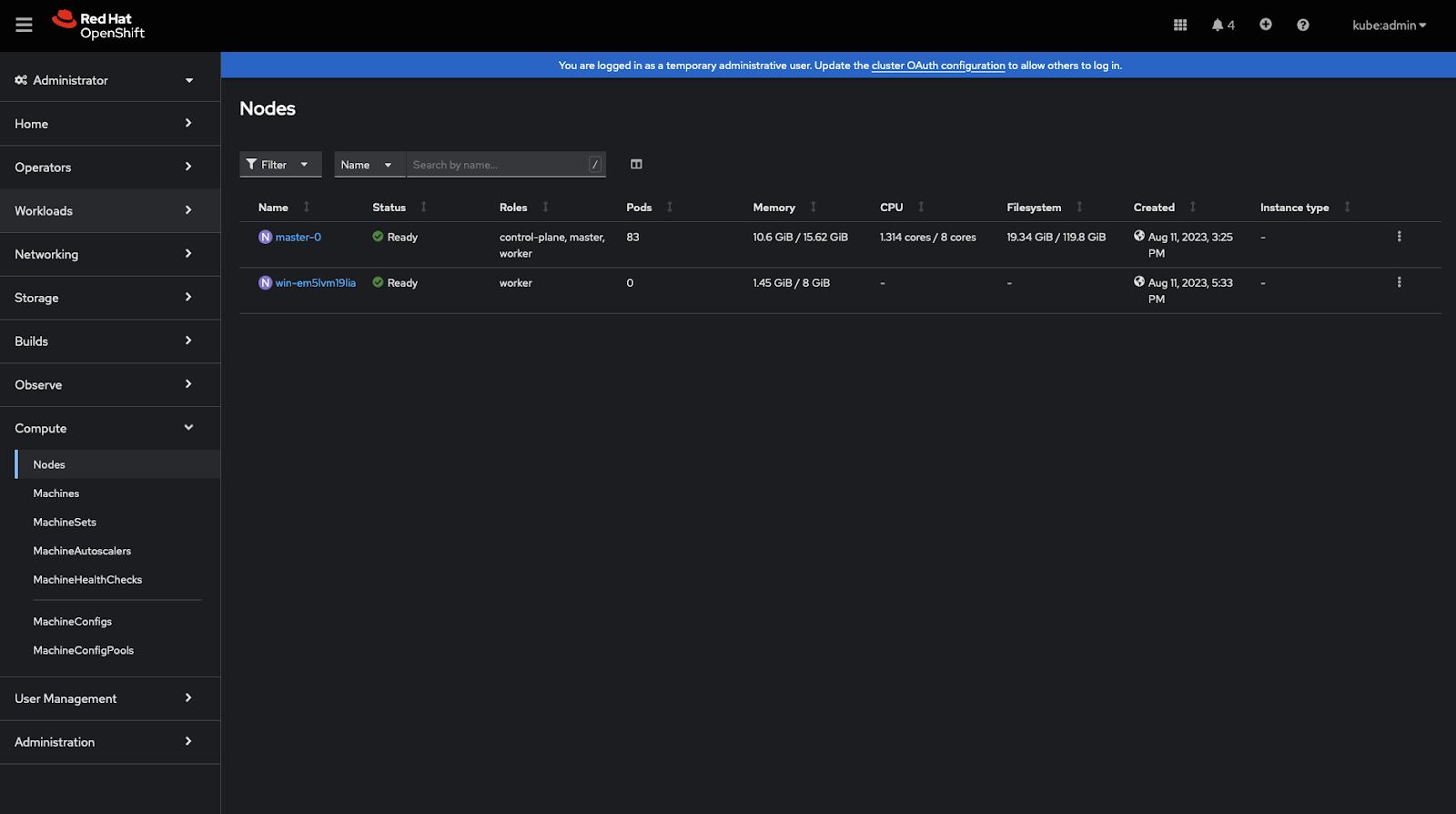 Quick start guide to the smallest OpenShift cluster for Windows workload