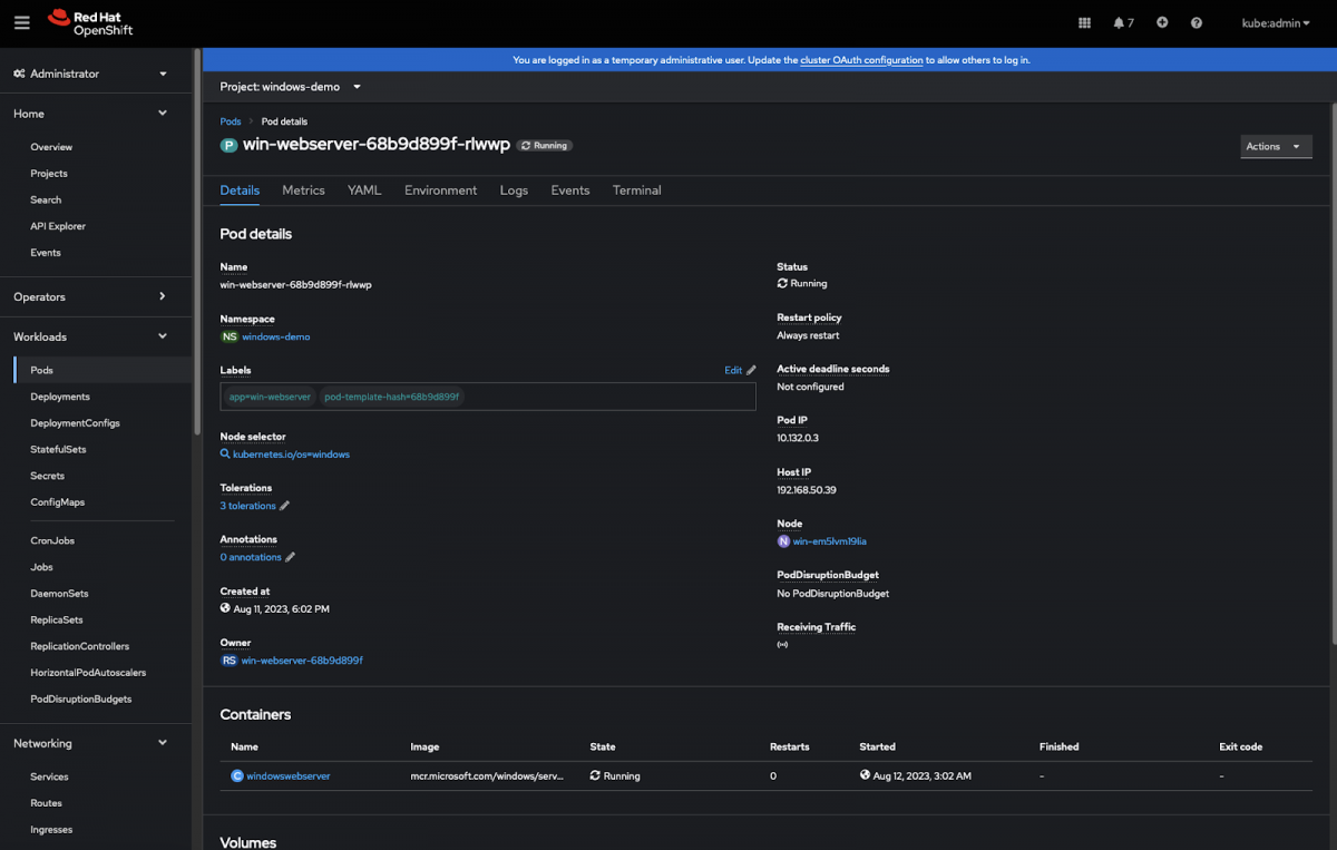 Quick start guide to the smallest OpenShift cluster for Windows workload